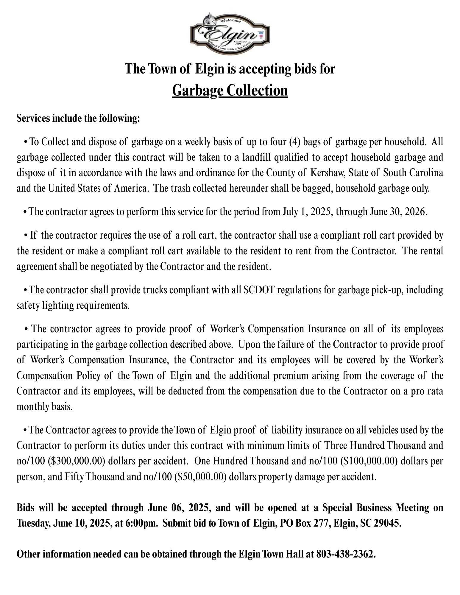 The Town of Elgin, South Carolina | Home of the Catfish Stomp